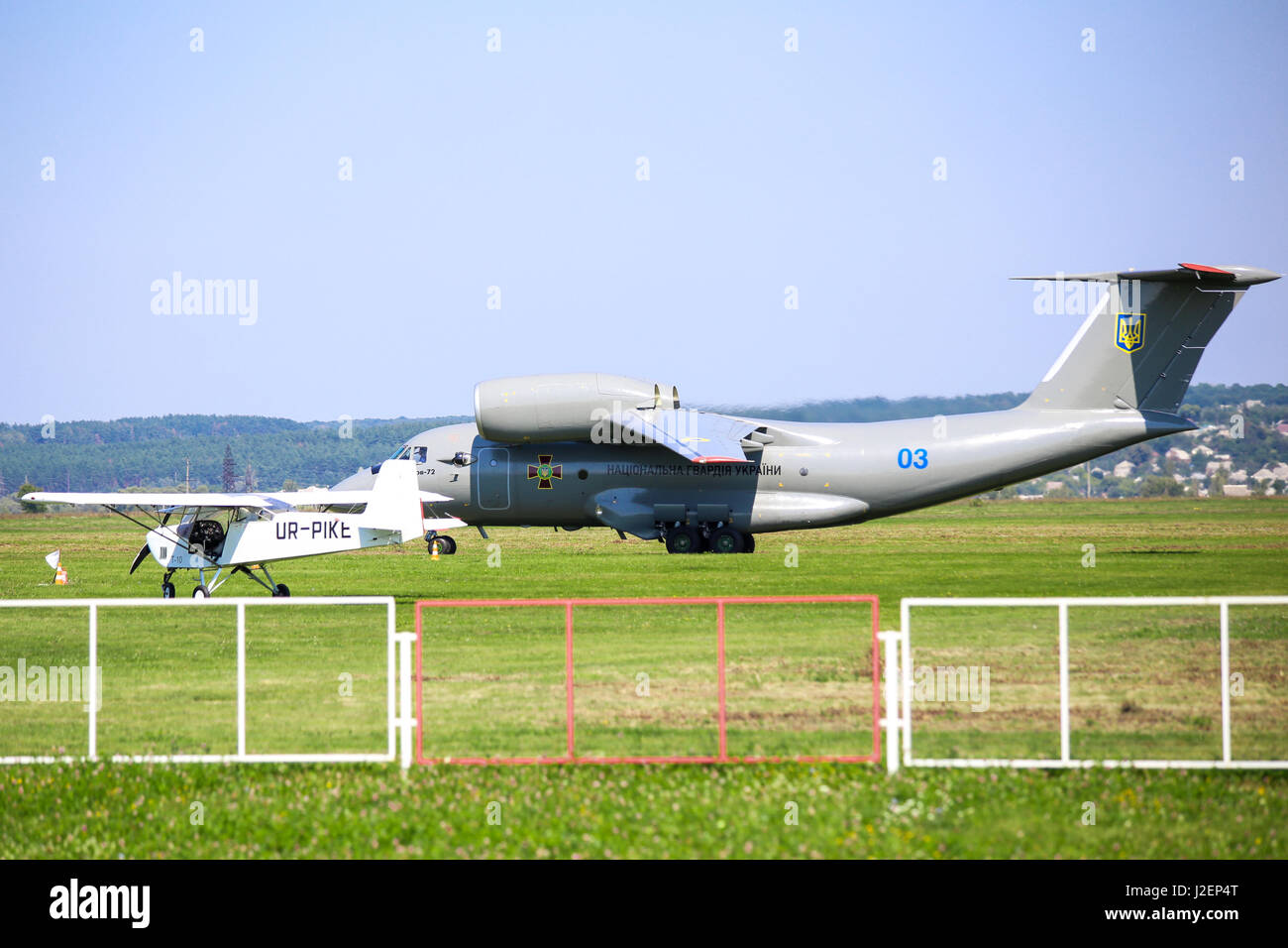 Antonov an 72 jet aircraft landing hi-res stock photography and images ...