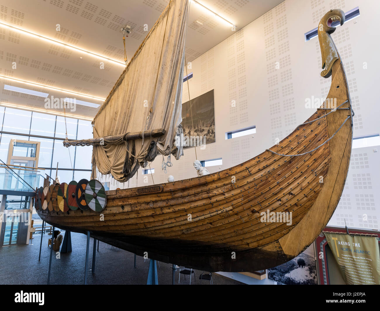 Vikingaheimar (Viking World), museum in Keflavik displaying a seaworthy ...