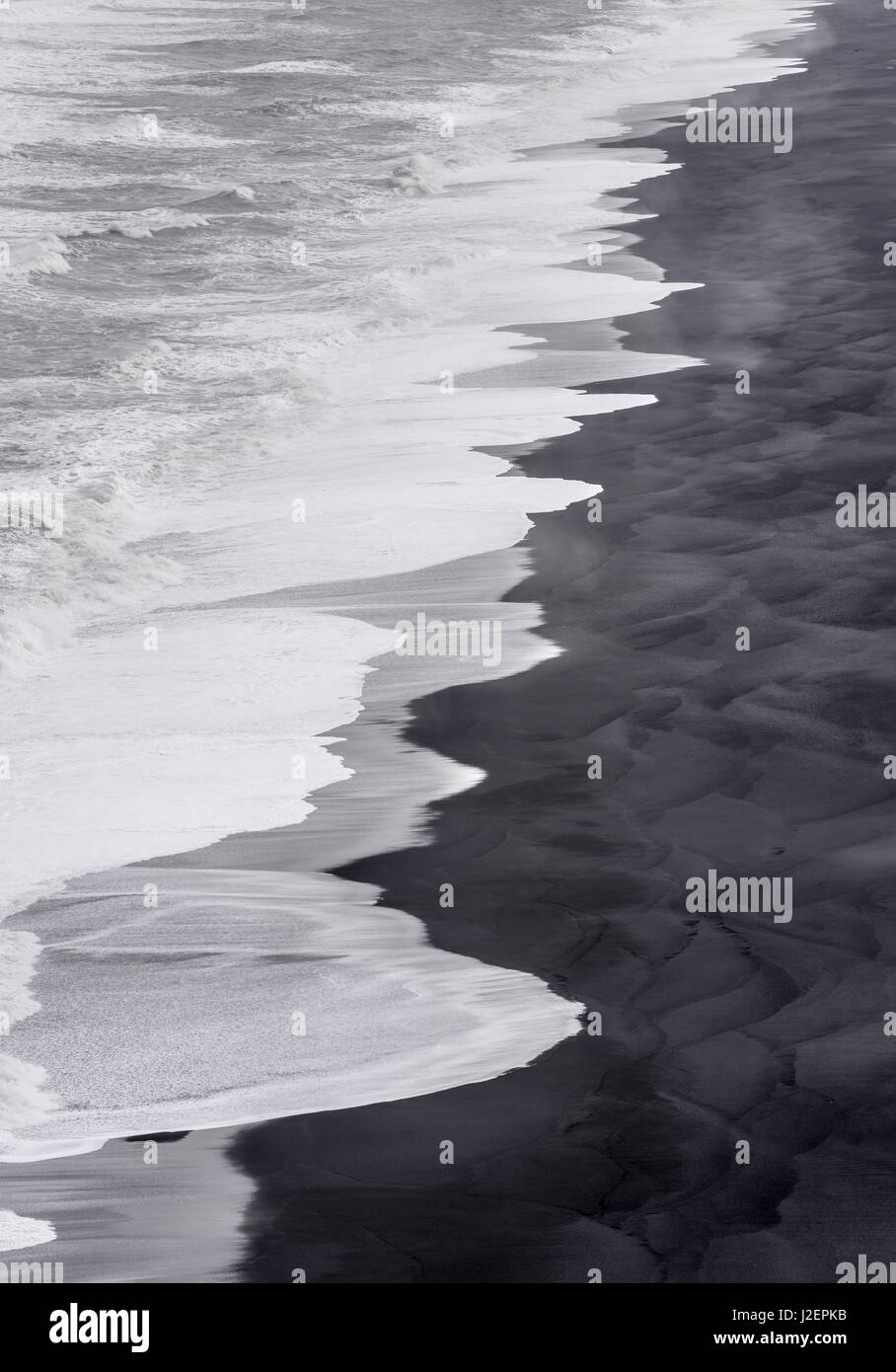 North Atlantic coast near Vik y Myrdal during winter. View towards ...