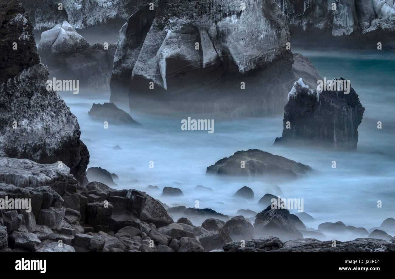 North Atlantic coast during winter near Reykjanesviti and Valahnukur ...
