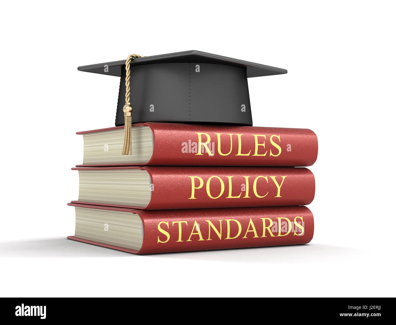 Stack of compliance and rules books. Image with clipping path Stock ...