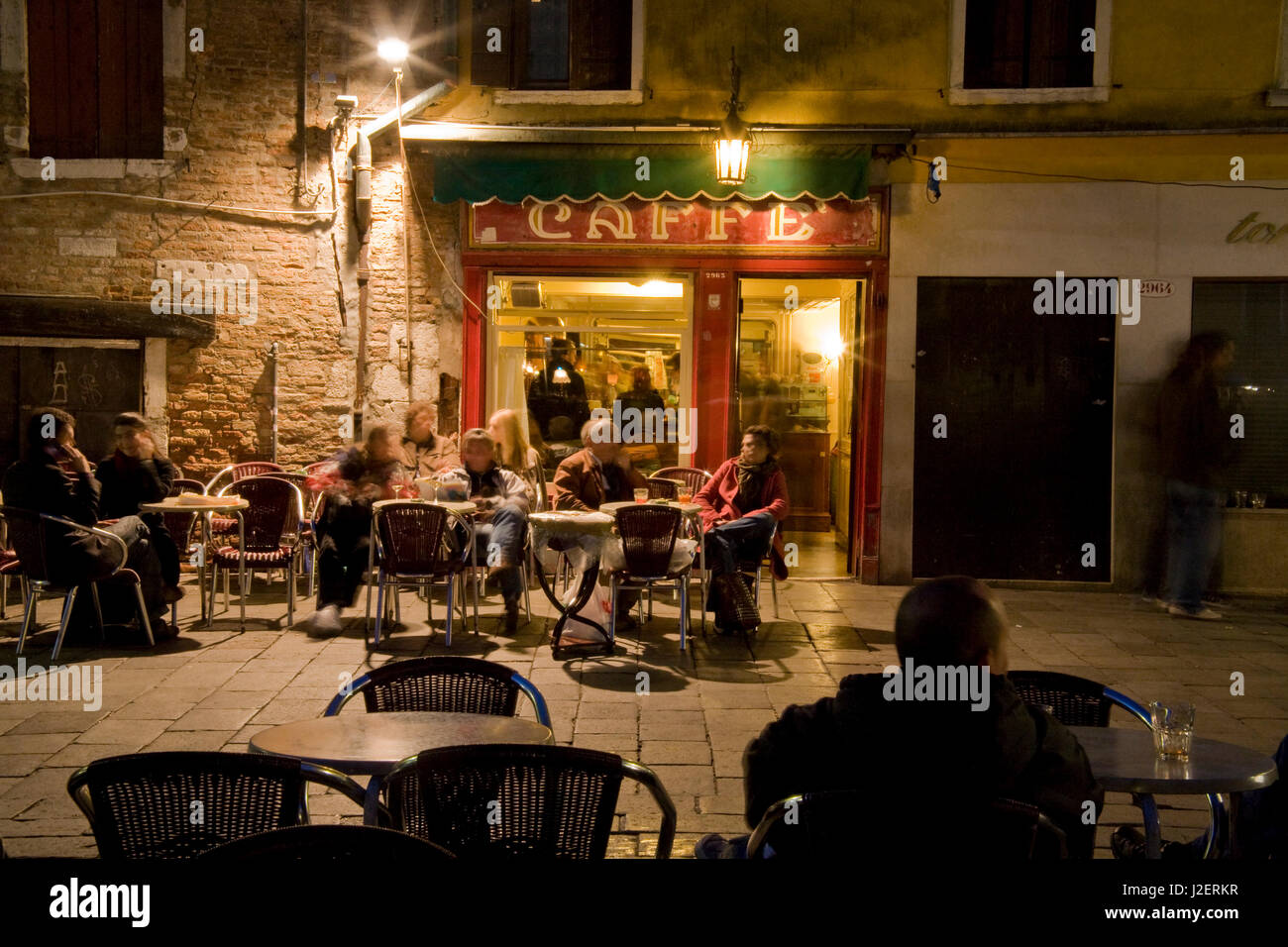 Italy, Venice, Night Cafe Stock Photo - Alamy