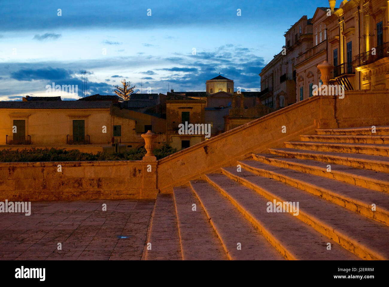 Italy, Sicily, city of Noto. UNESCO World Heritage Site. The historical ...