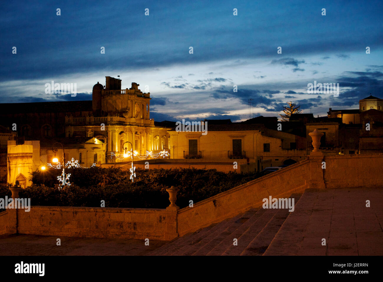 Italy, Sicily, city of Noto. UNESCO World Heritage Site. The historical ...