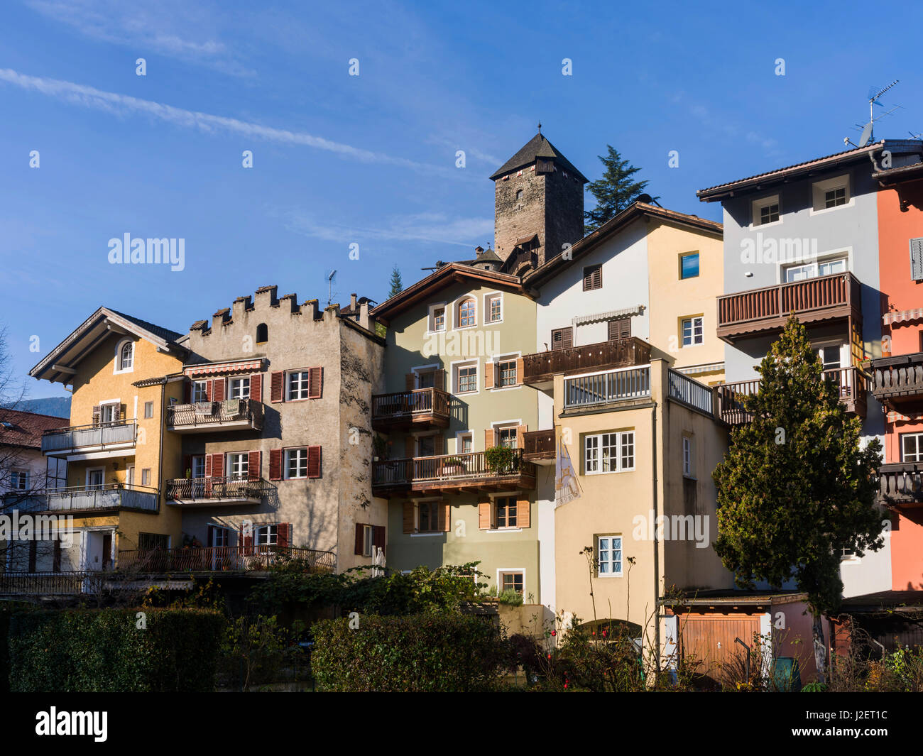 Klausen (Chiusa), the old town dating back to the middle ages, in the ...