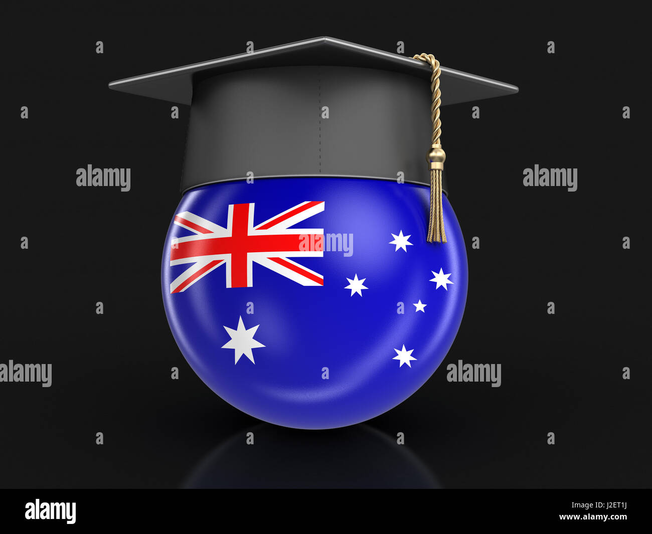 Graduation cap and Australian flag. Image with clipping path Stock ...