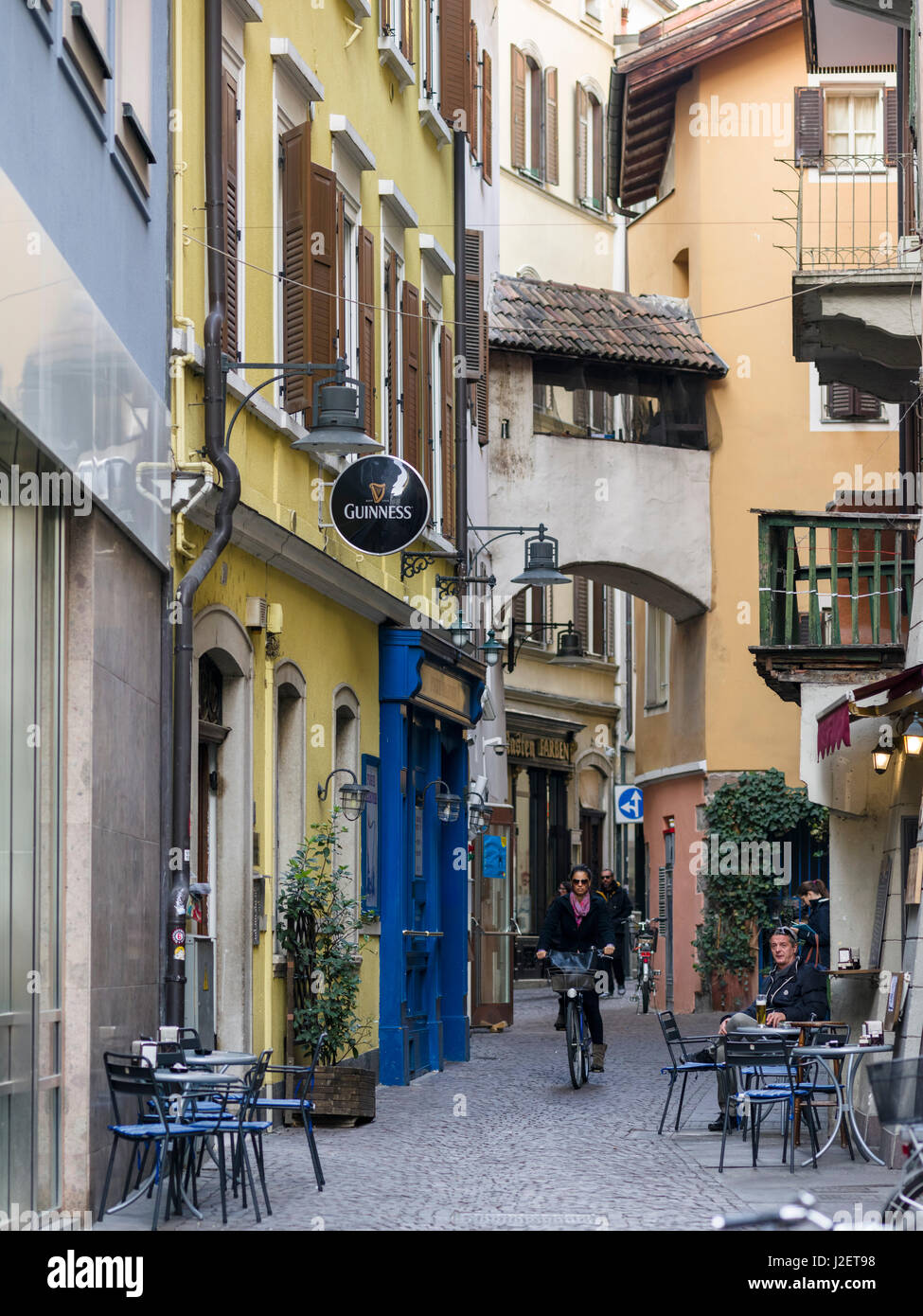 The medieval old town of Bozen. Bolzano, capital of the autonomous ...