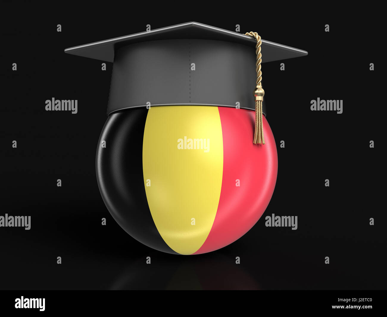 Graduation cap and Belgian flag. Image with clipping path Stock Photo ...