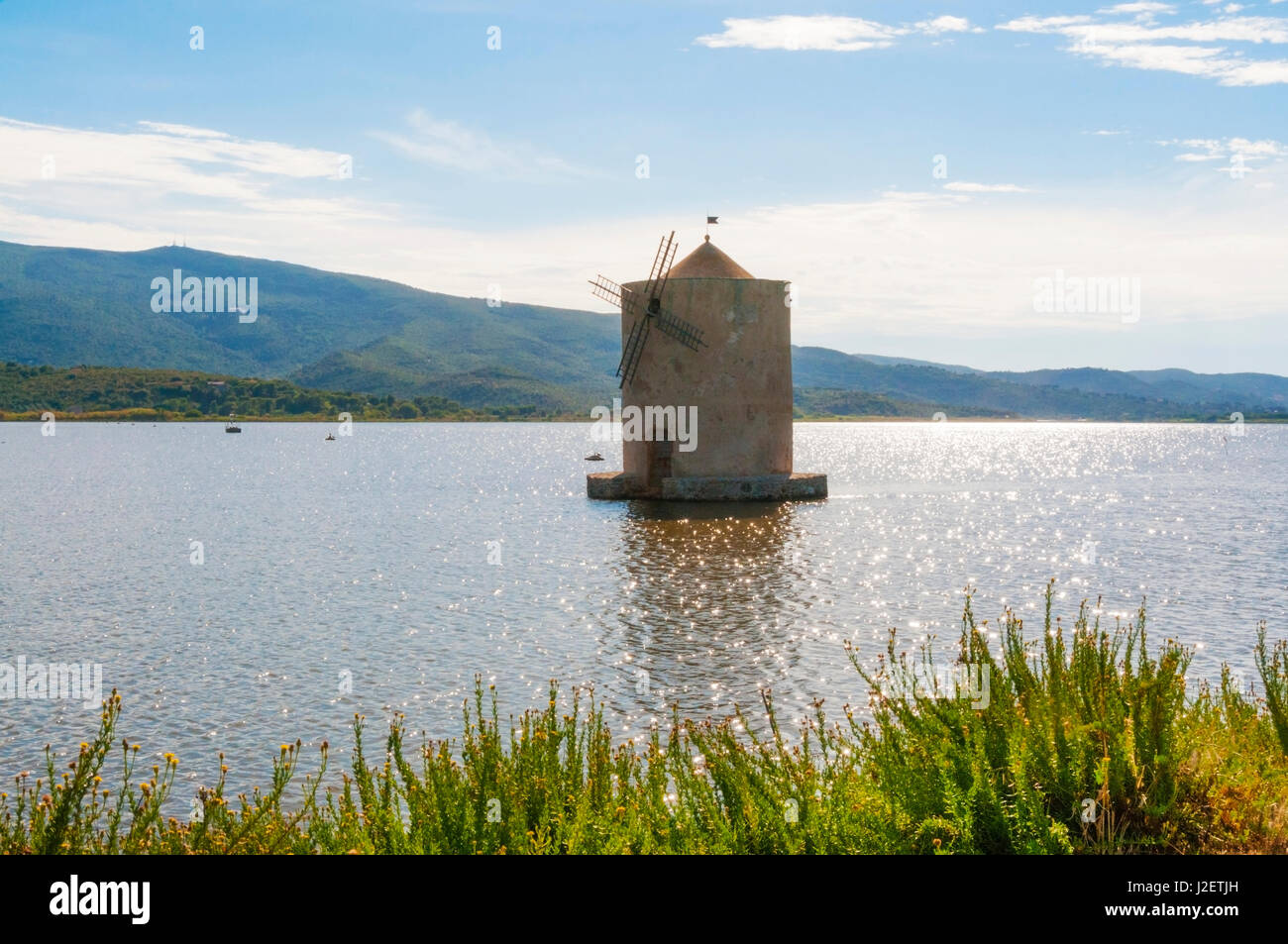 The Spanish Windmill on the lagoon of Orbetello, Orbetello, Grosseto ...