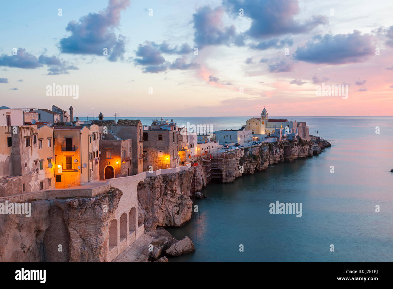 Coastal village of Vieste, Promontorio del Gargano, Puglia, Italy Stock ...