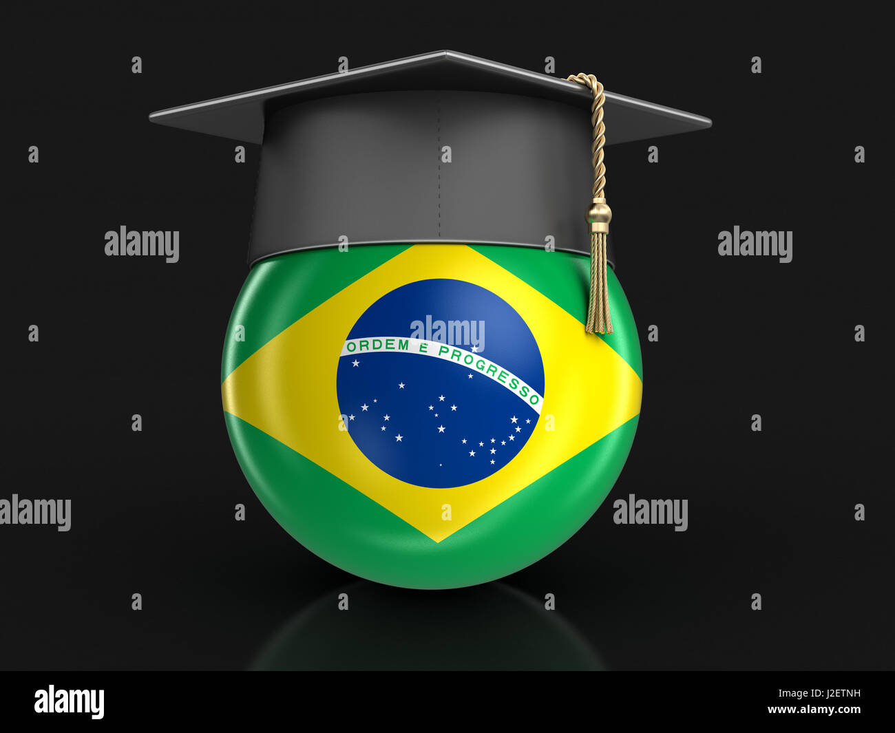 Graduation cap and Brazilian flag. Image with clipping path Stock Photo ...