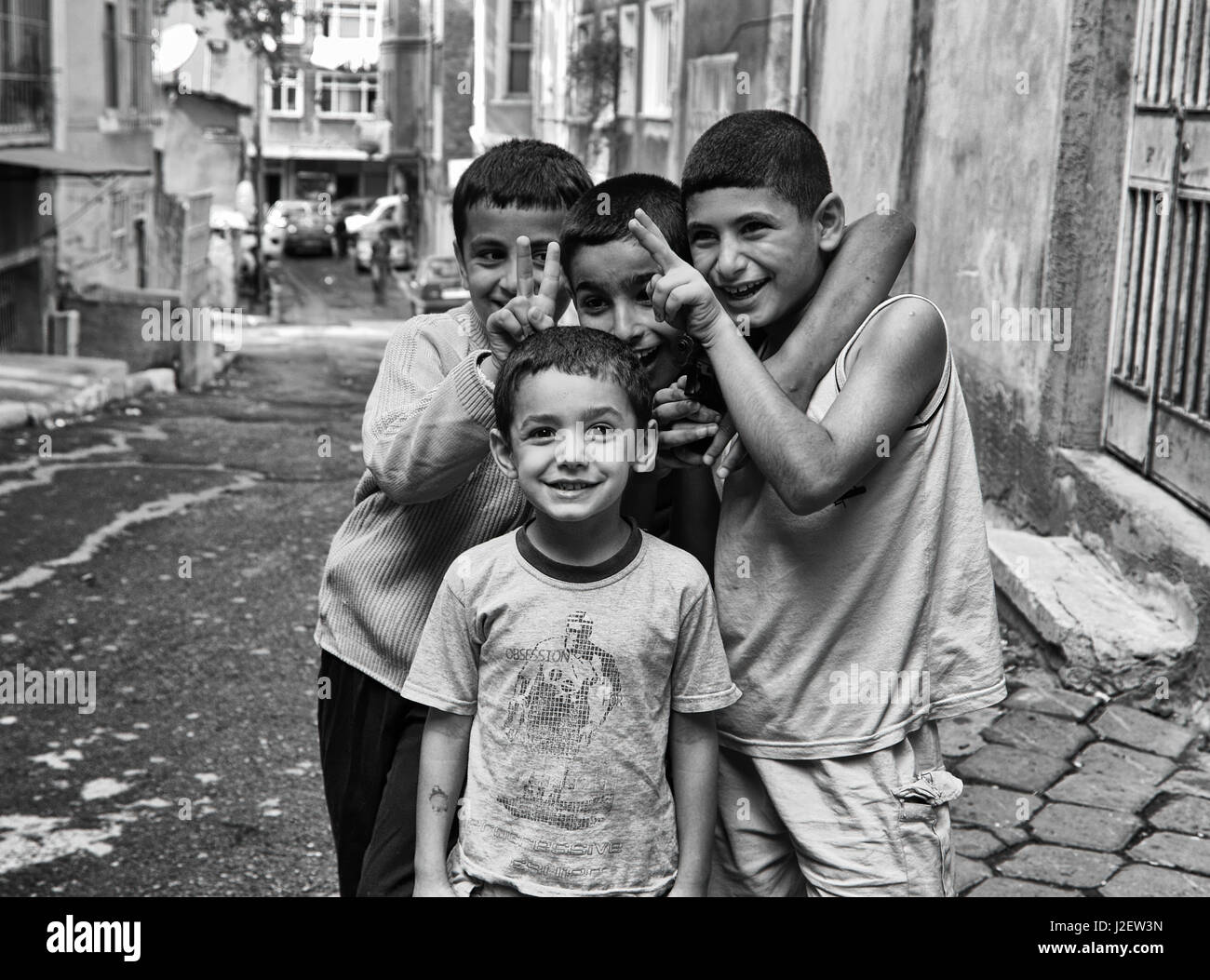 Turkish boys in a street in Istanbul, Turkey Stock Photo - Alamy
