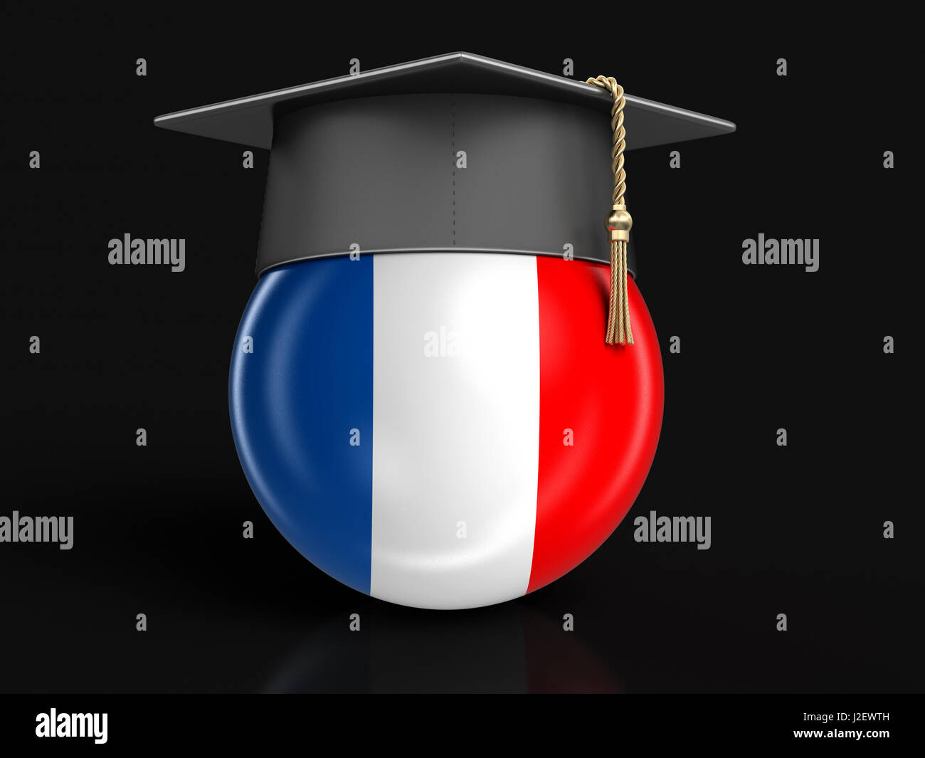 Graduation cap and French flag. Image with clipping path Stock Photo ...