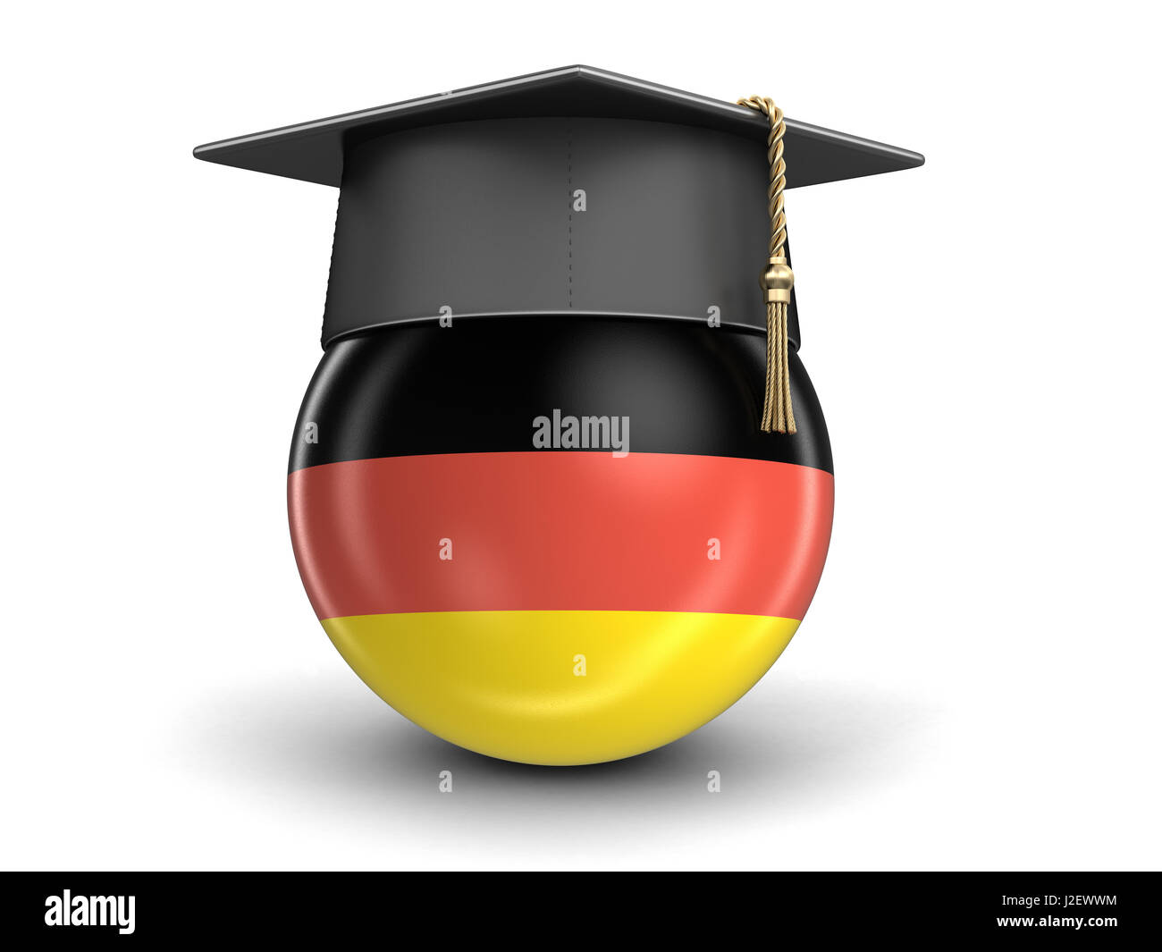 Graduation cap and German flag. Image with clipping path Stock Photo ...