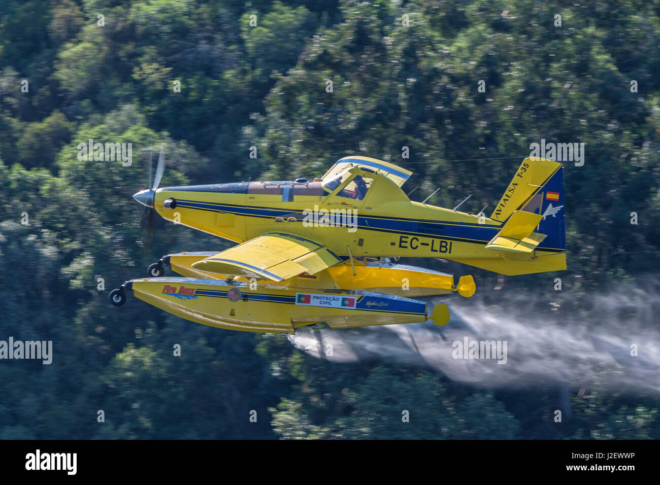 Portugal, firefighting water aircraft on Douro River Stock Photo - Alamy