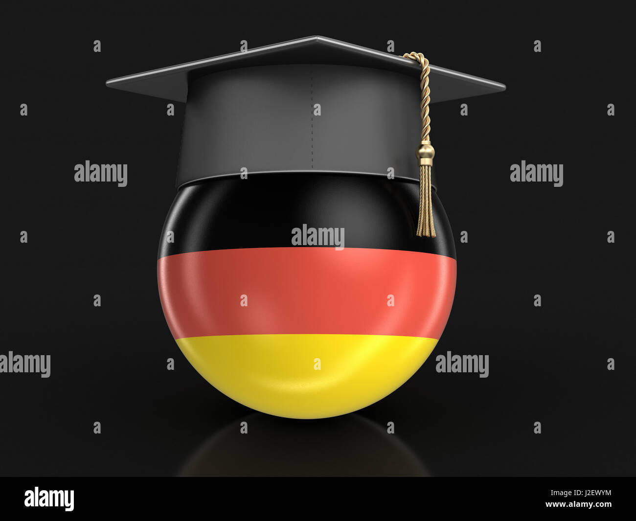 Graduation cap and German flag. Image with clipping path Stock Photo ...