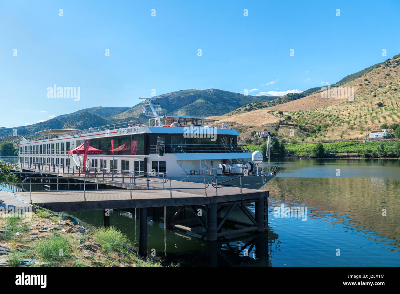 Portugal, Douro Spirit docked at Barca d'Alva, Douro River (Large ...