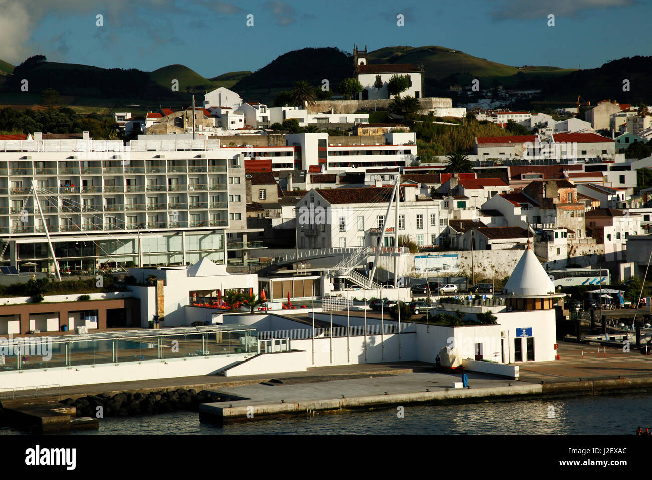 Portugal Azores. Ponta Delgada cruise port on the island of Sao Miguel ...