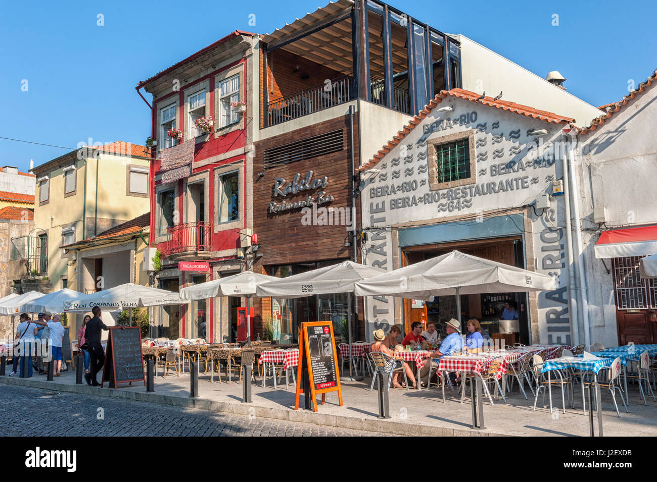 Europe, Portugal, Gaia, outdoor cafes Stock Photo - Alamy