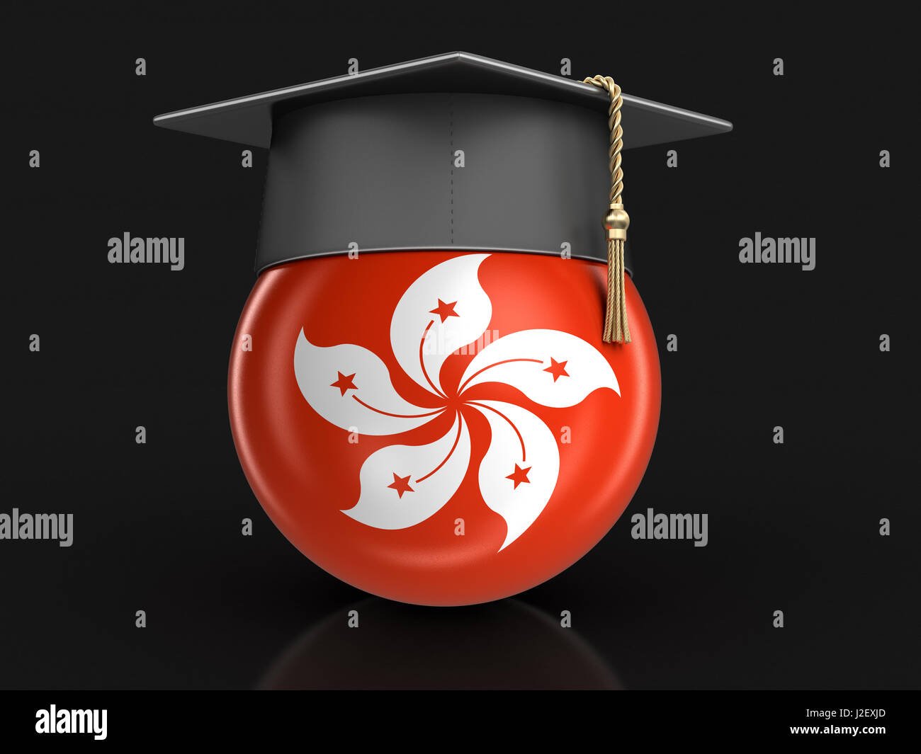 Graduation cap and Hong Kong flag. Image with clipping path Stock Photo ...