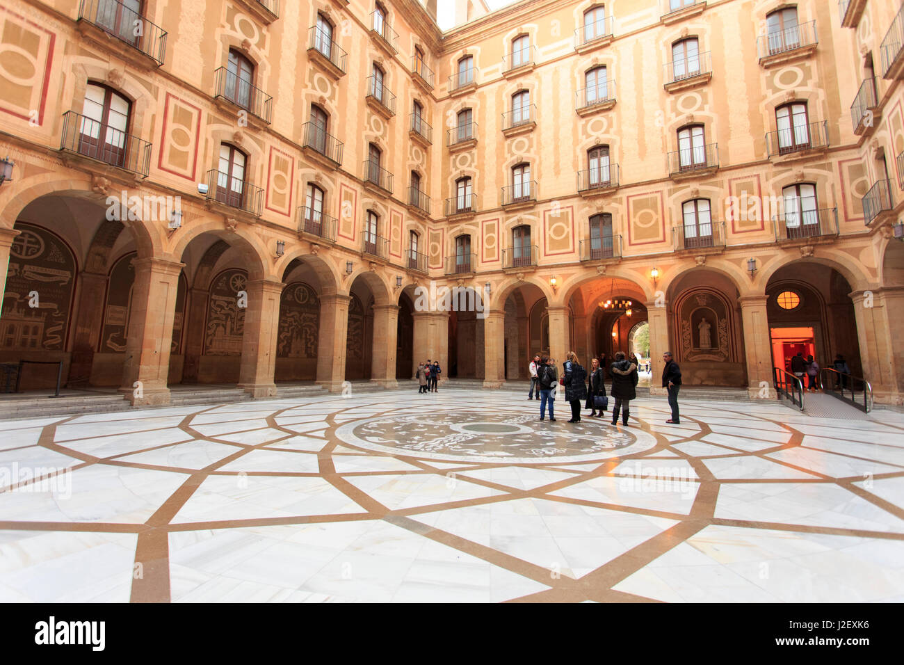 The inner courtyard of the Benedictine monastery of Montserrat in ...