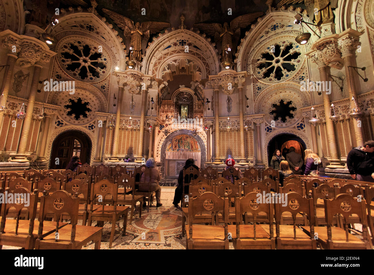 A small chapel within the main Basilica of the Montserrat monastery ...