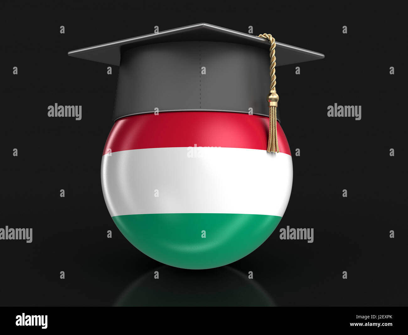 Graduation cap and Hungarian flag. Image with clipping path Stock Photo ...