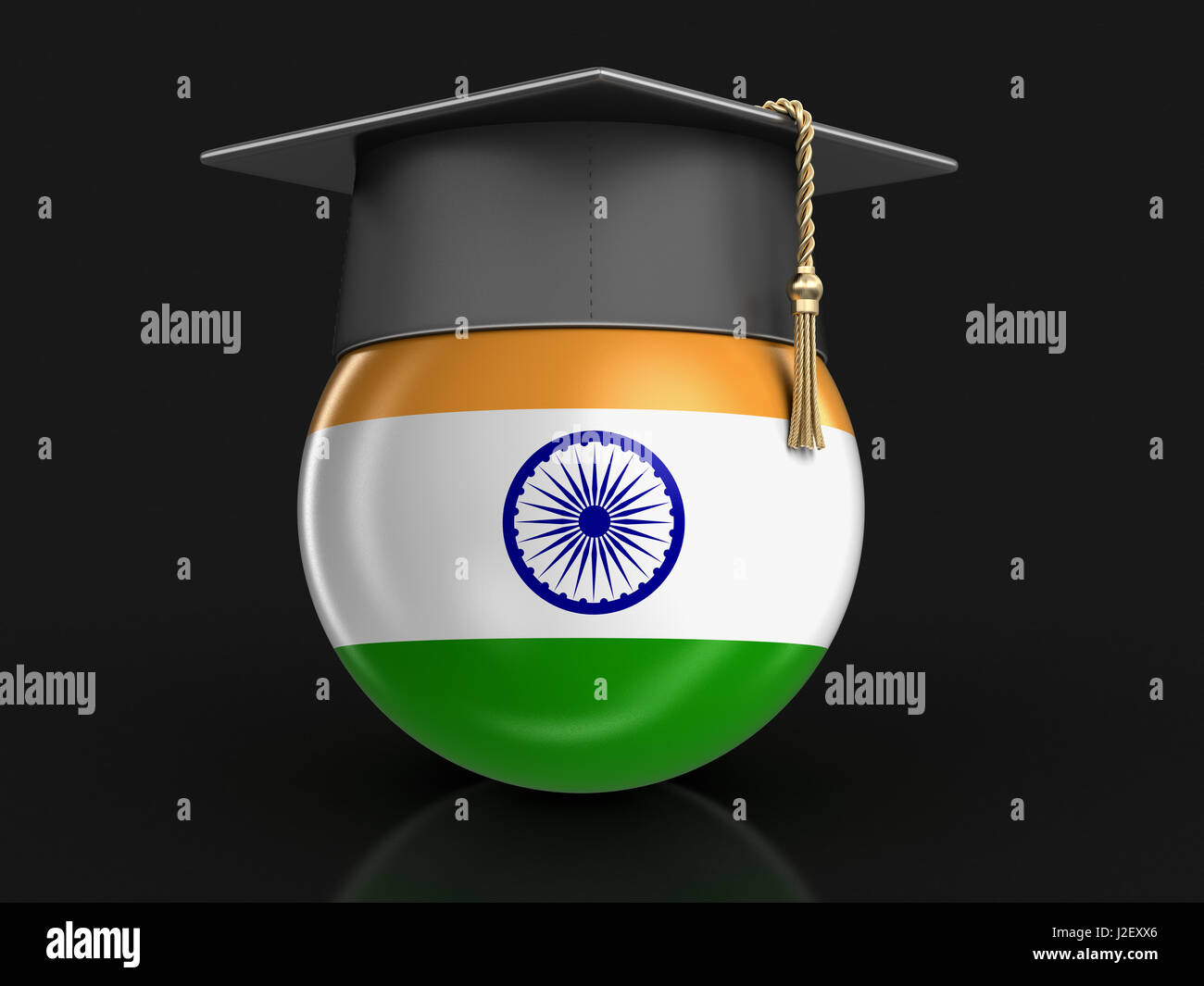 Graduation cap and Indian flag. Image with clipping path Stock Photo ...
