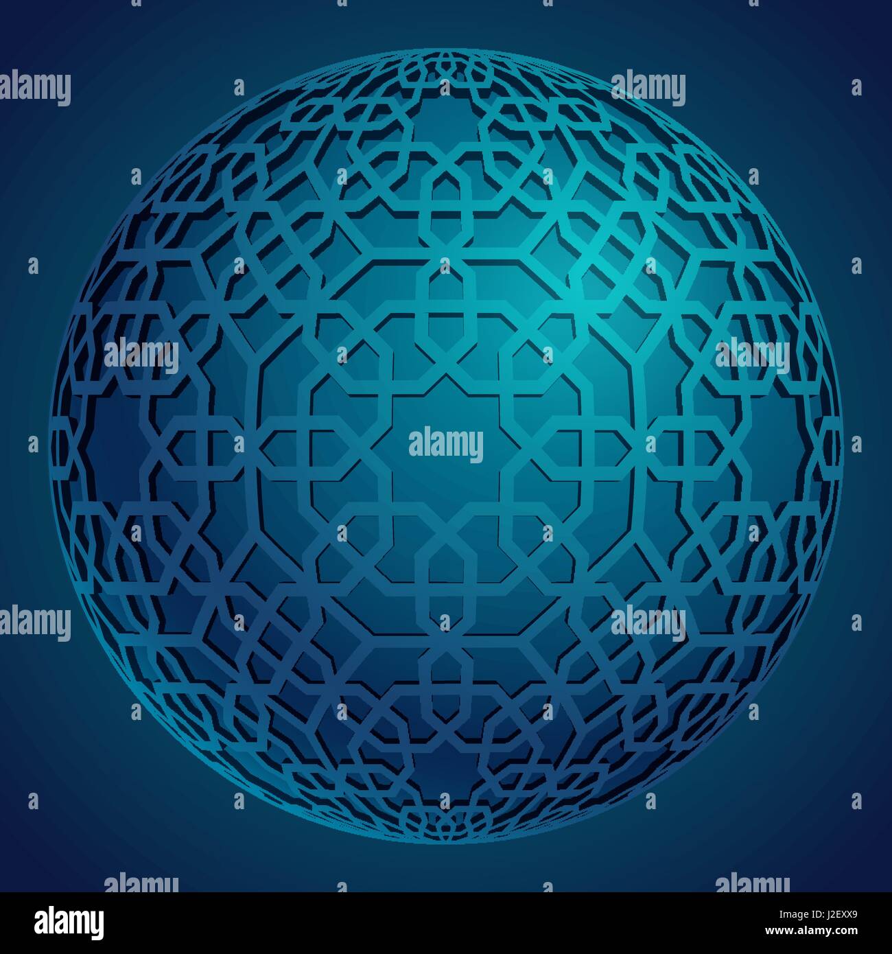 3D Round arabic geometric pattern Stock Vector Image & Art - Alamy