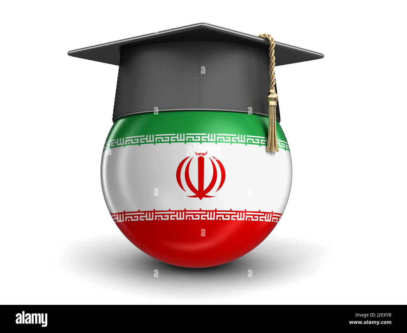 Graduation cap and Iranian flag. Image with clipping path Stock Photo ...