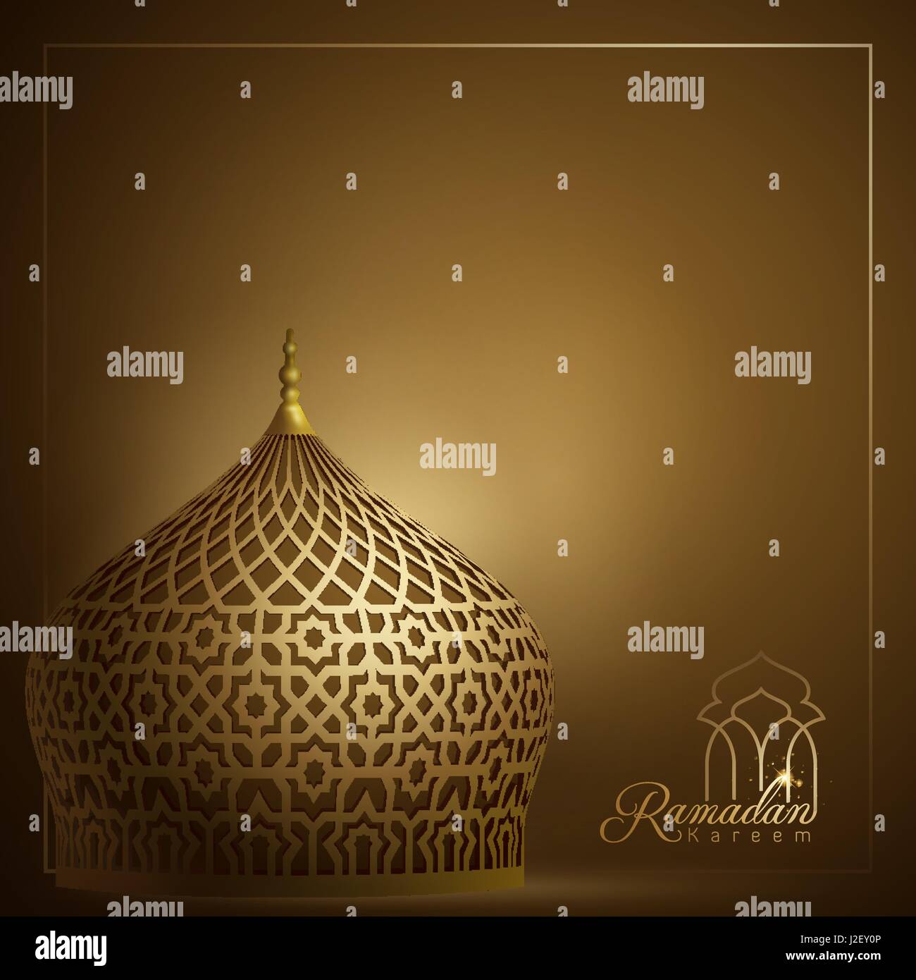 Islamic mosque dome with arabic geometric pattern design for Ramadan ...
