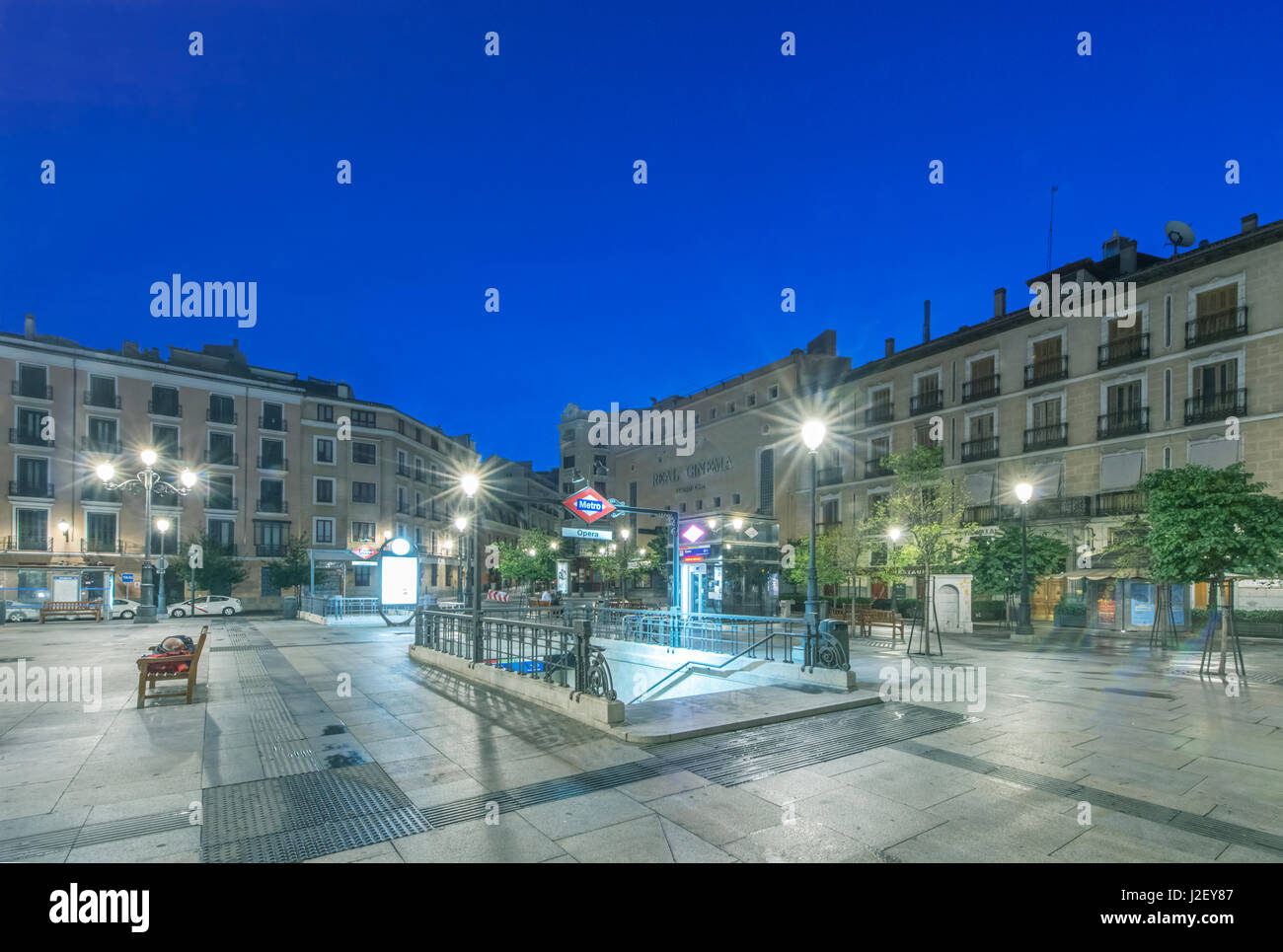 Spain, Madrid, Opera Metro Station at Dawn (Large format sizes ...