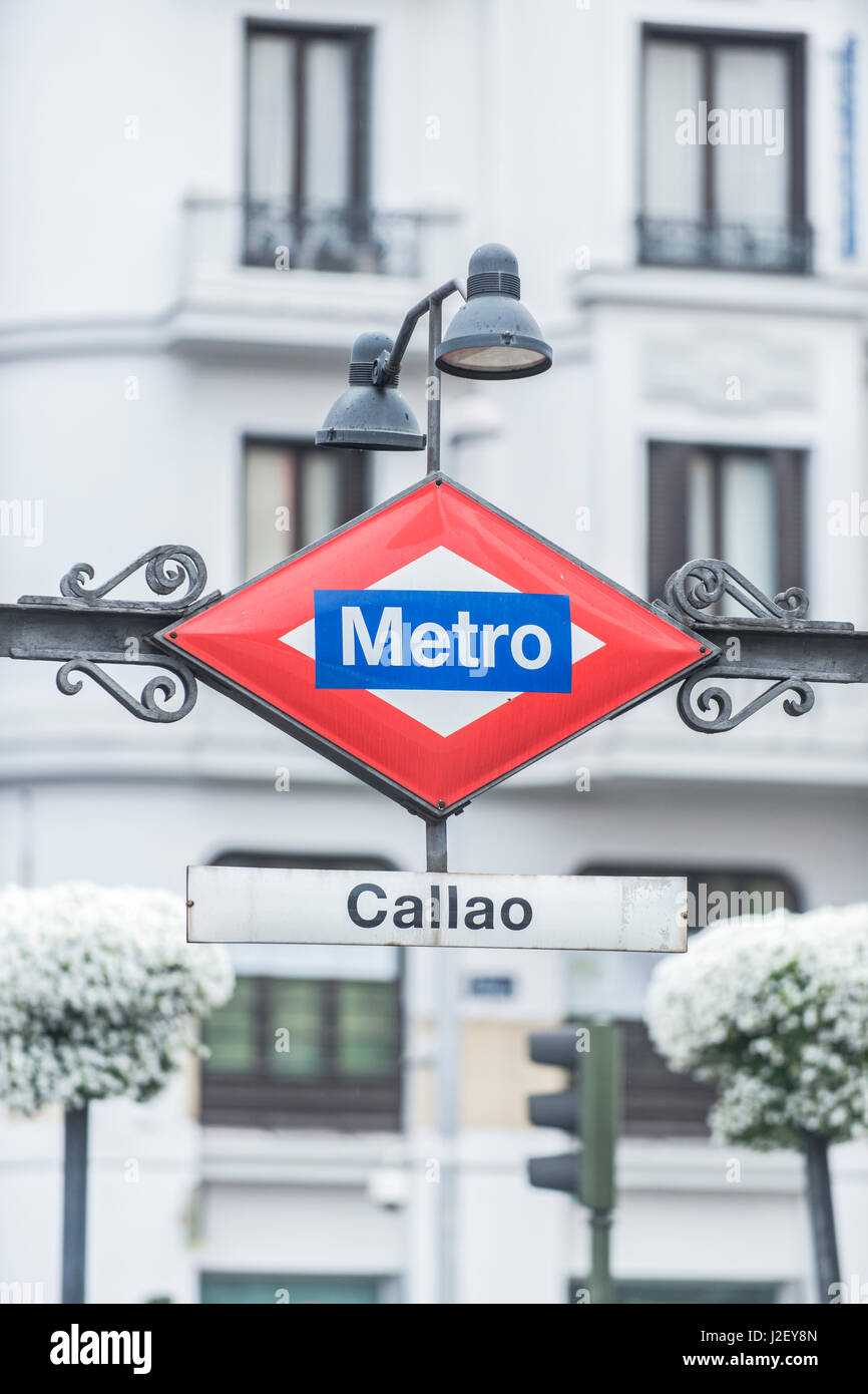 Spain, Madrid, Callao Metro Sign (Large format sizes available Stock ...
