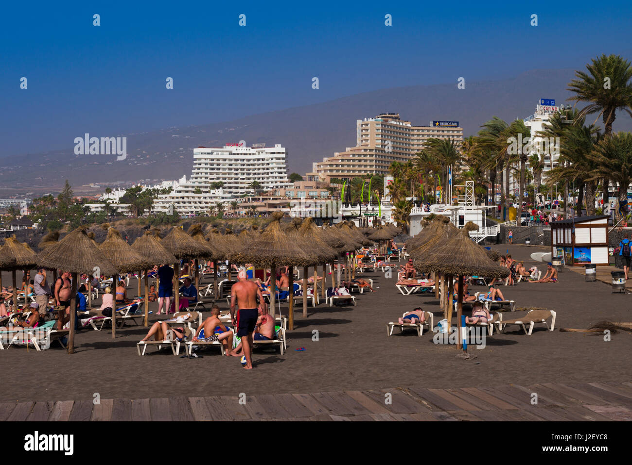 Spain, Canary Islands, Tenerife, Playa de Las Americas, Playa de Troya ...