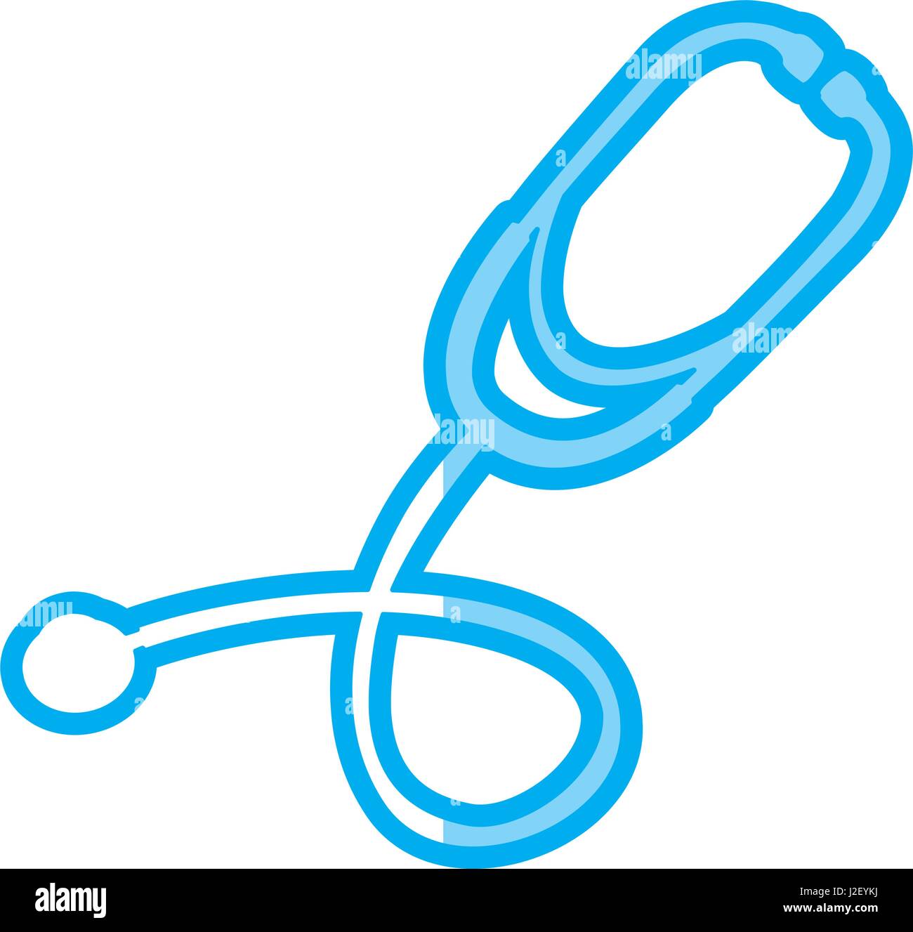 blue shading silhouette of stethoscope medical with auriculars Stock ...