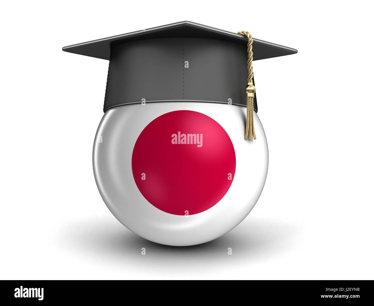 Graduation cap and Japanese flag. Image with clipping path Stock Photo ...