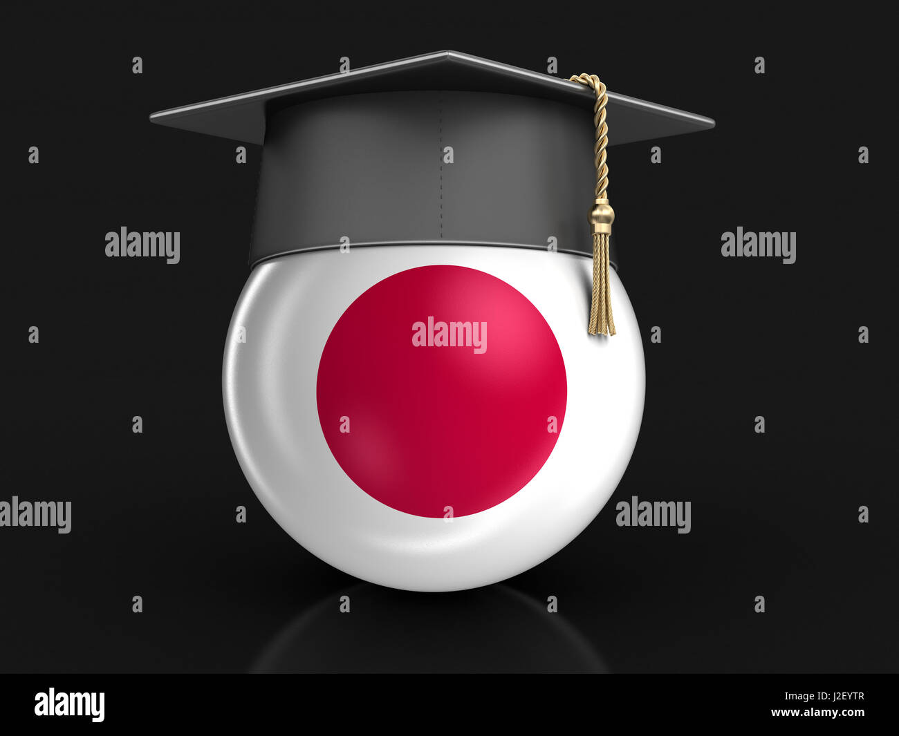 Graduation cap and Japanese flag. Image with clipping path Stock Photo ...