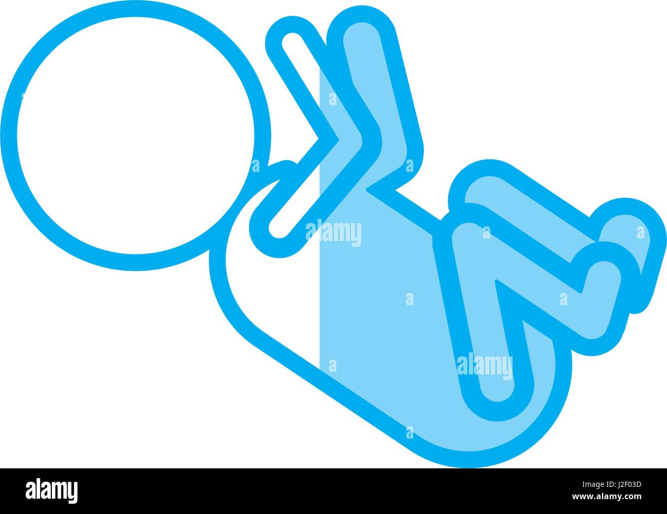 blue shading silhouette with pictogram of little baby lying Stock ...