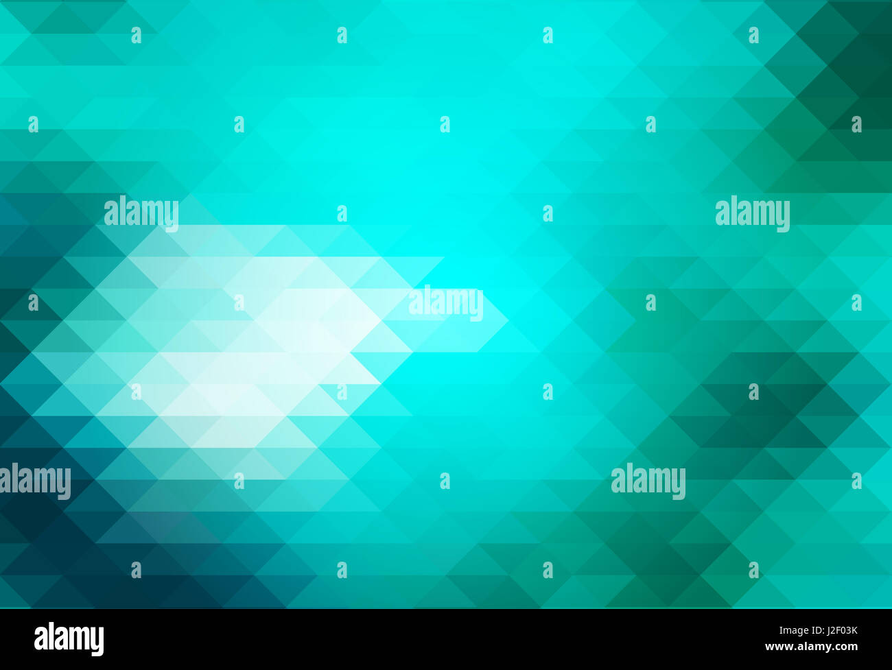 Turquoise green abstract geometric background with rows of triangles ...