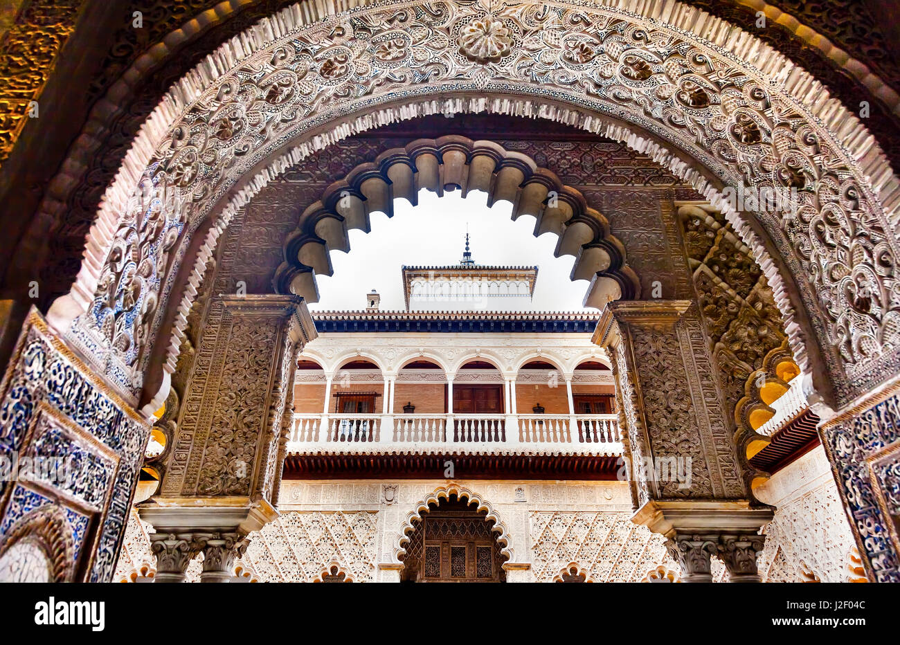 Court of the Maidens. Alcazar Royal Palace, Seville, Andalusia, Spain ...