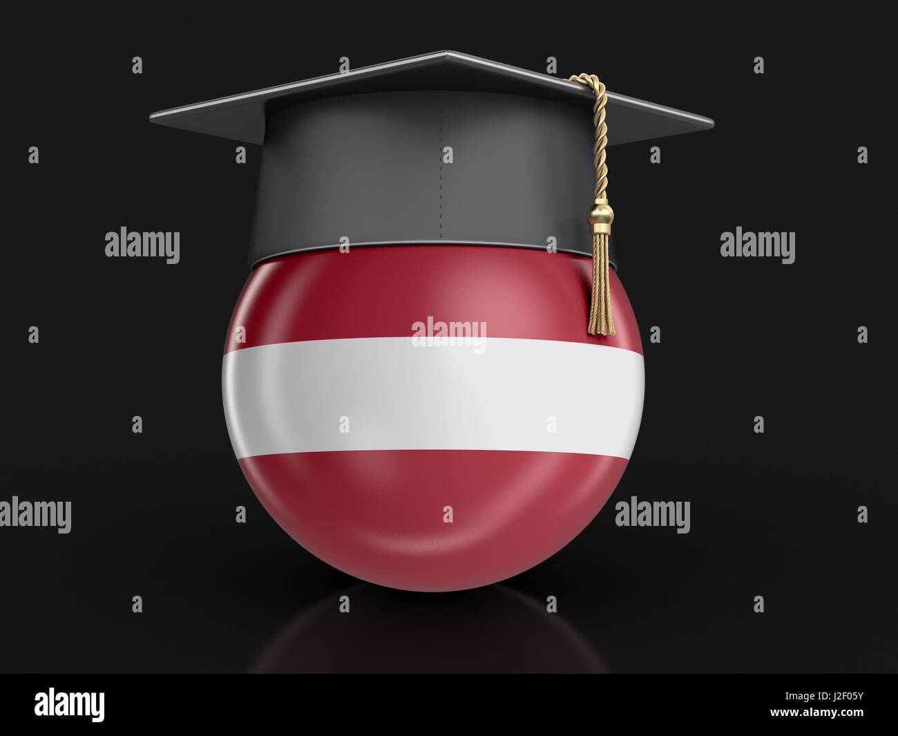 Graduation cap and Latvian flag. Image with clipping path Stock Photo ...