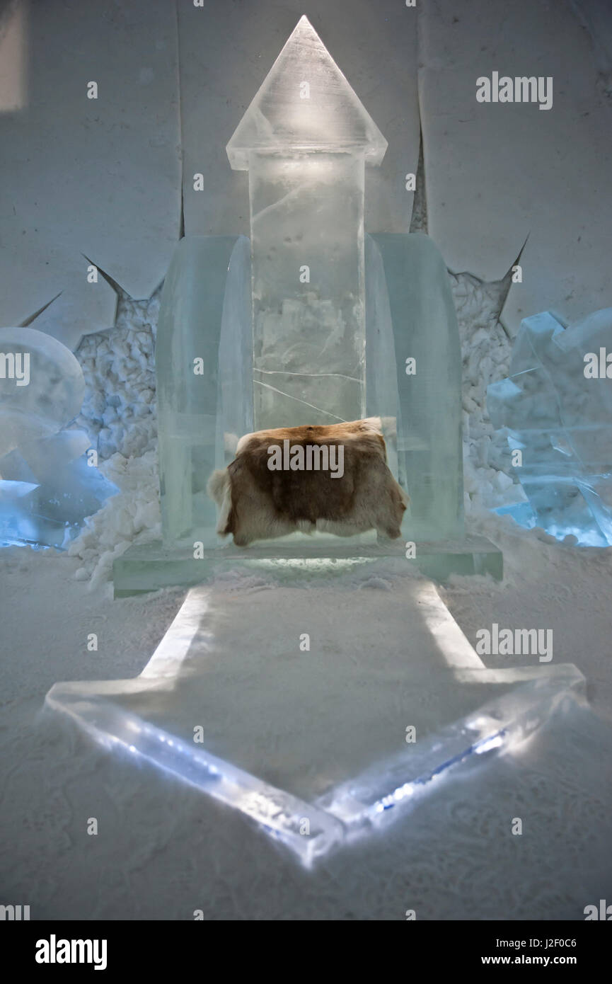 An ice hotel room in northern Sweden Stock Photo - Alamy