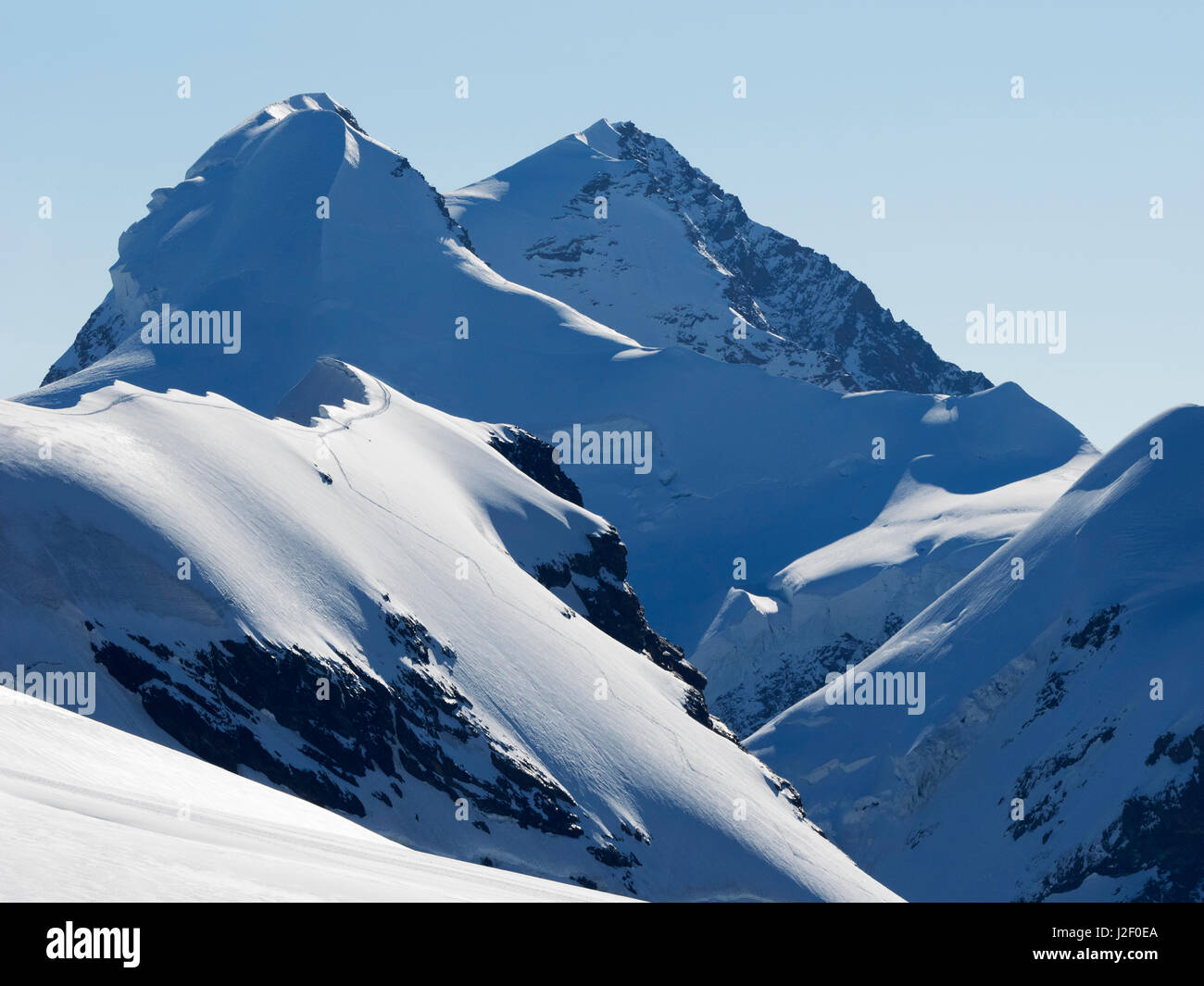 Switzerland, Zermatt, Matterhorn Glacier Paradise, view of Castor and ...