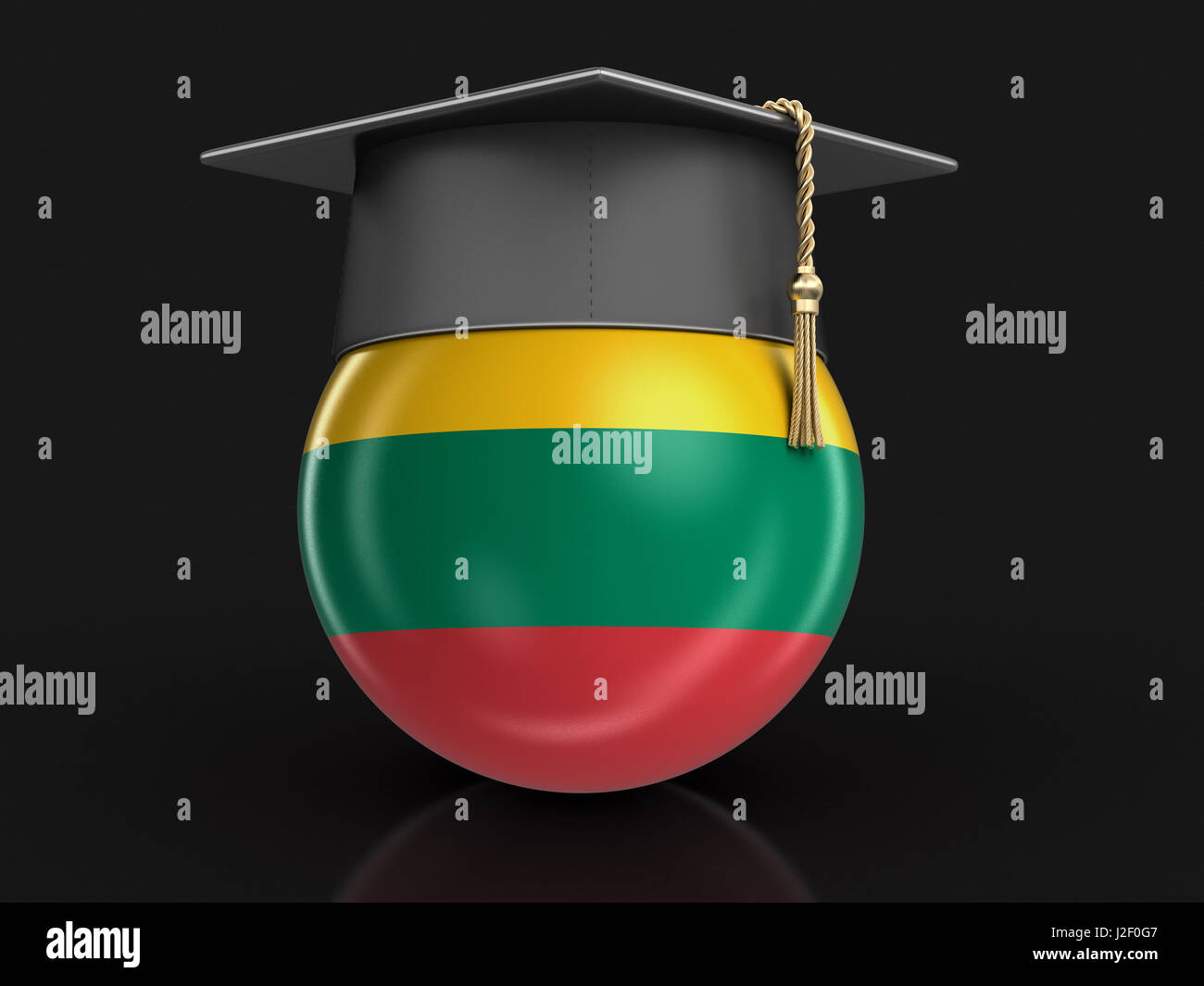Graduation cap and Lithuanian flag. Image with clipping path Stock ...