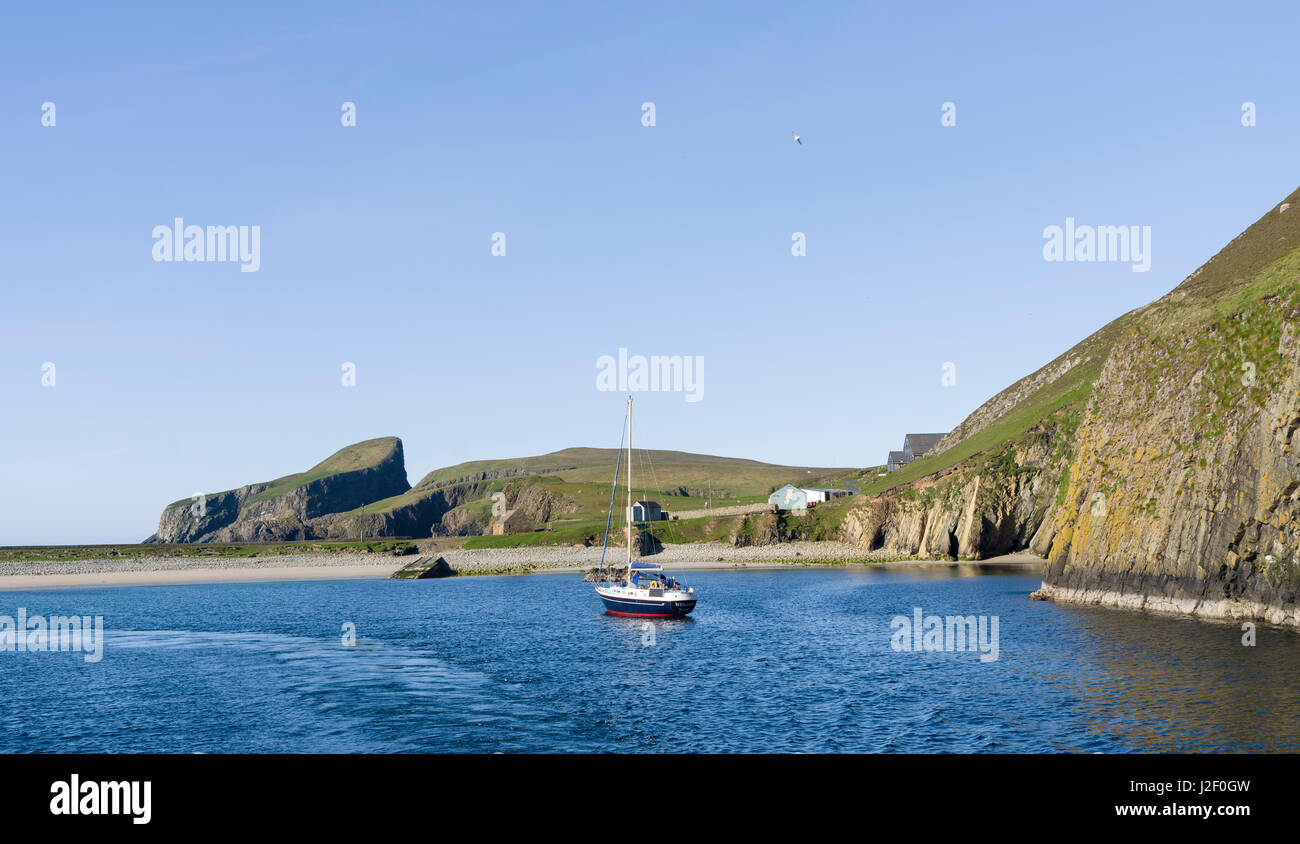 Fair Isle. in the far north of Scotland, the harbor of Fair Isle ...