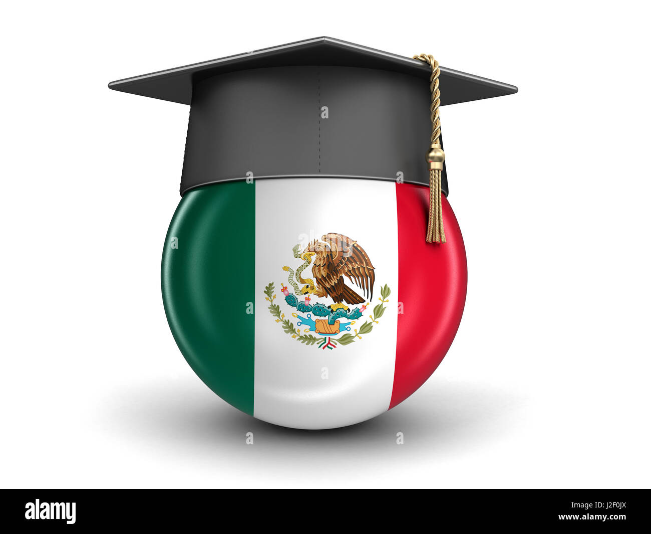 Graduation cap and Mexican flag. Image with clipping path Stock Photo ...