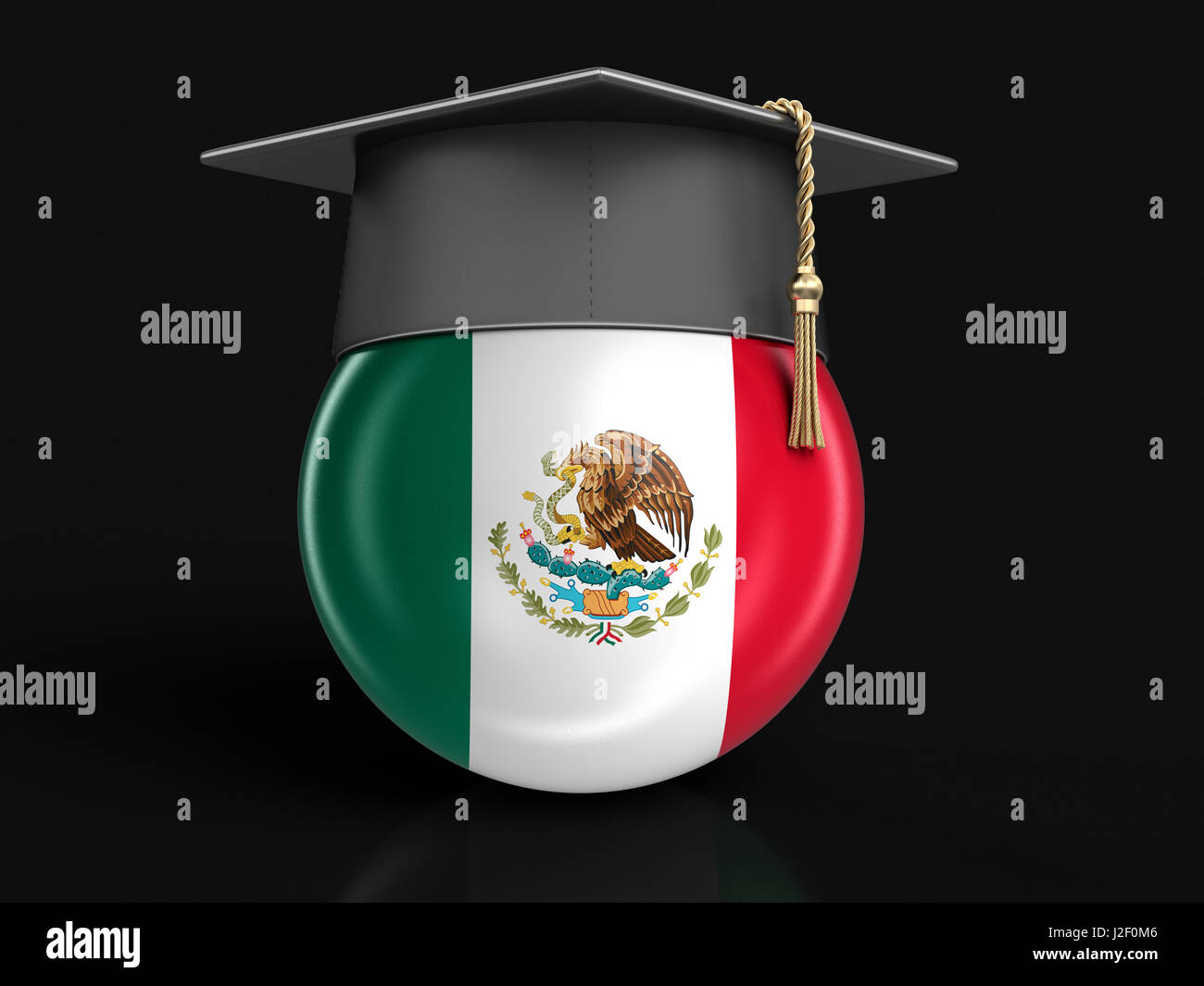 Graduation cap and Mexican flag. Image with clipping path Stock Photo ...