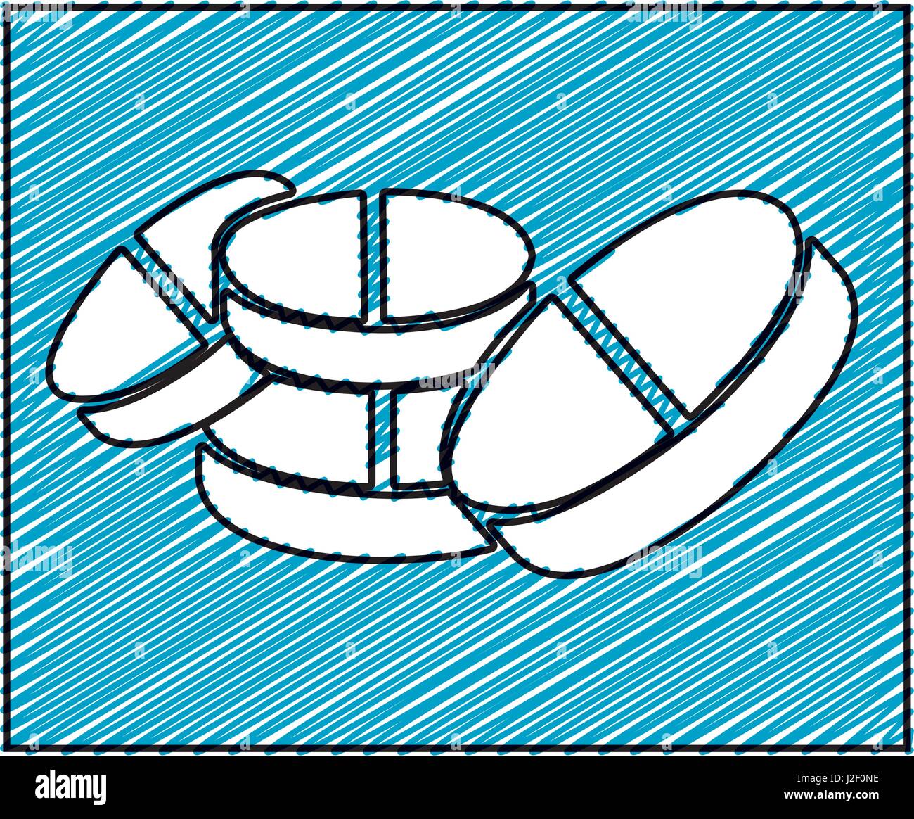 color pencil drawing square frame with pills icon Stock Vector Image ...