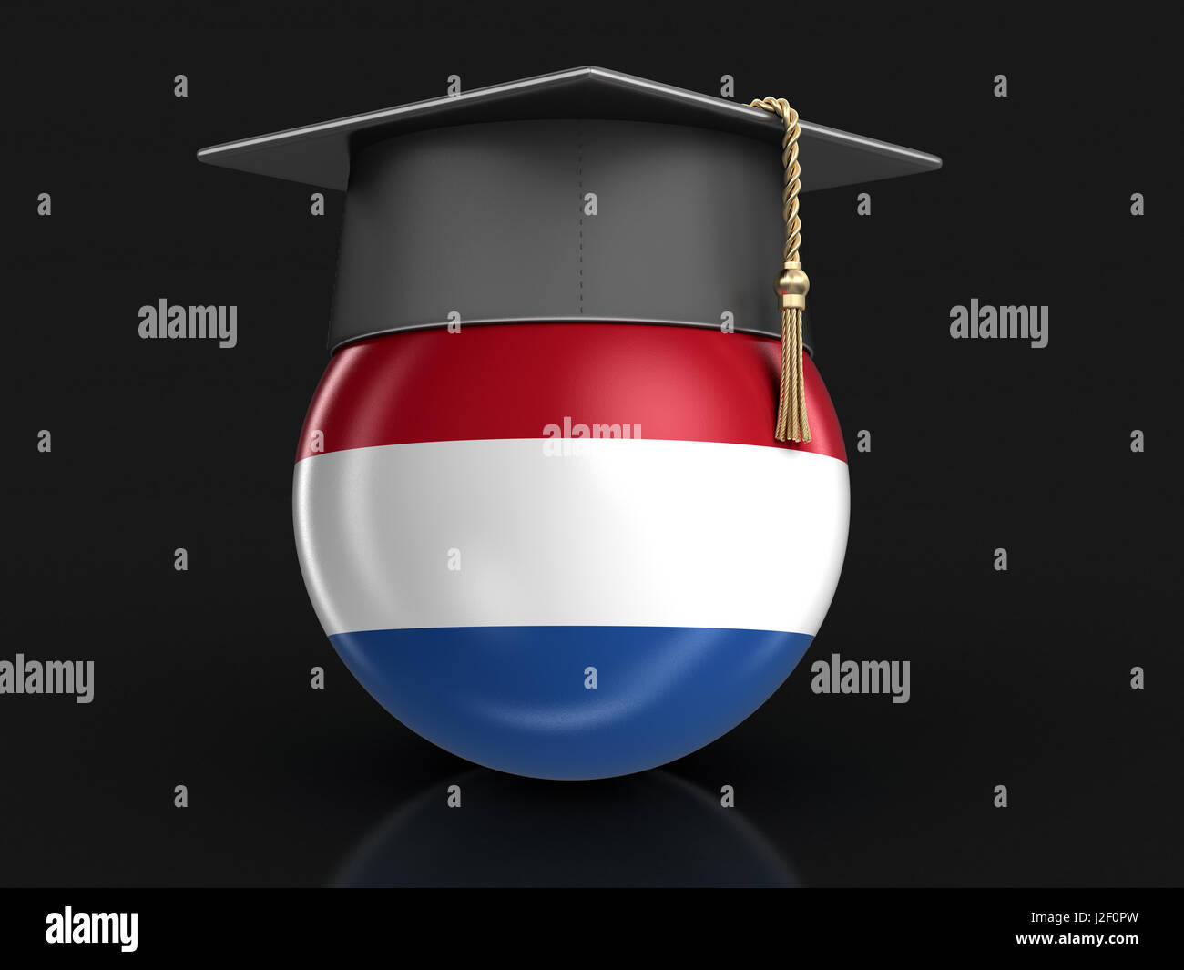 Graduation cap and Netherlands flag. Image with clipping path Stock ...