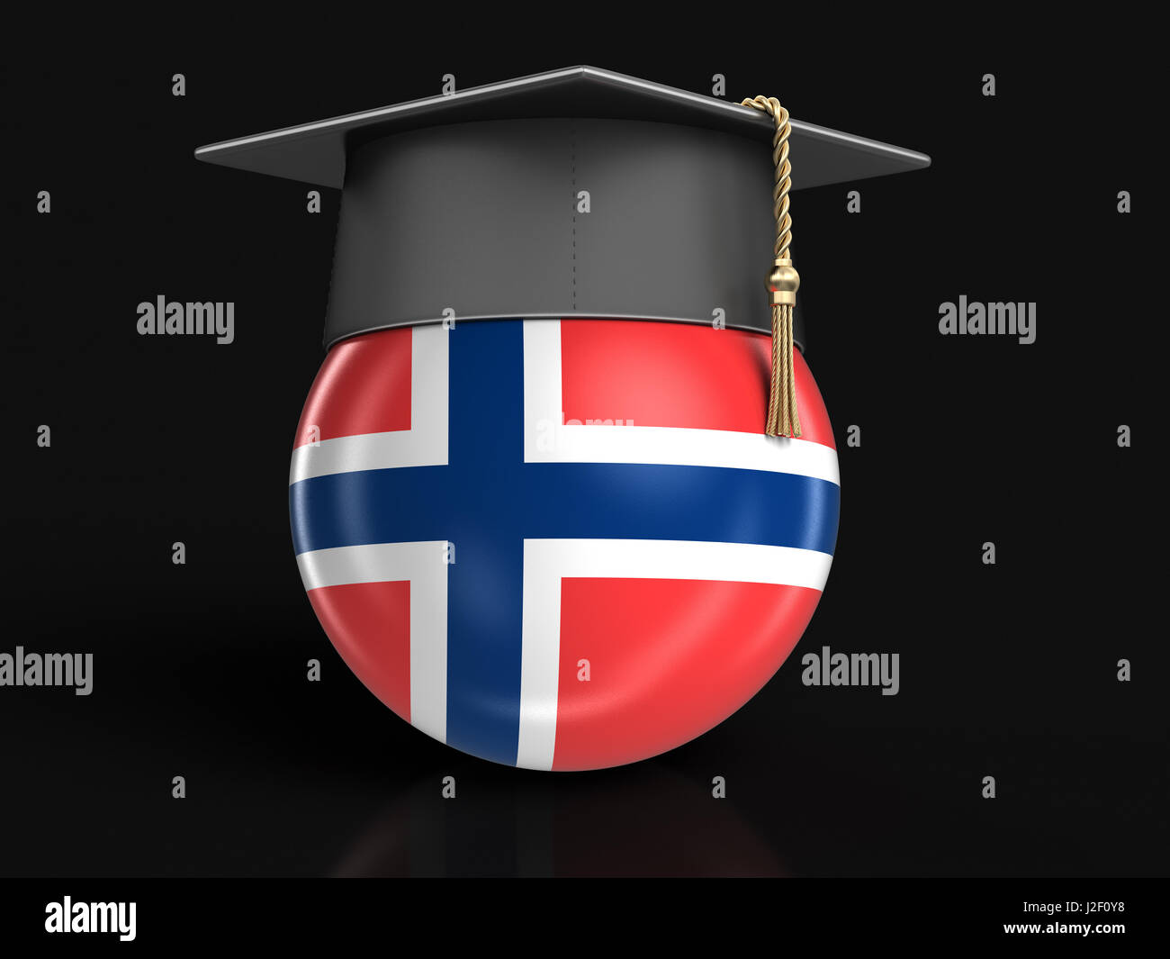 Graduation cap and Norwegian flag. Image with clipping path Stock Photo ...